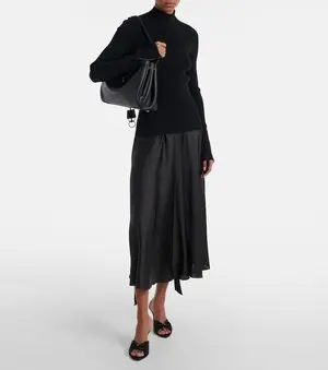 Balenciaga Knife Bow 80 Satin Sandals - Black