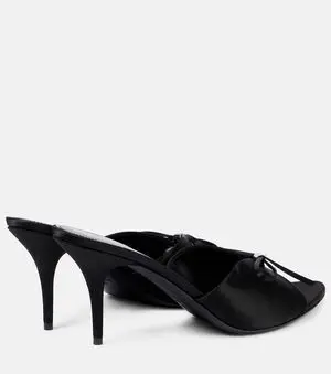 Balenciaga Knife Bow 80 Satin Sandals - Black