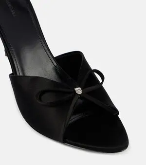 Balenciaga Knife Bow 80 Satin Sandals - Black