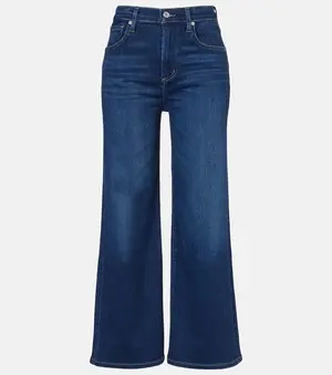 Citizens Of Humanity Lyra Cropped Wide-leg Jeans In Andante - Blue