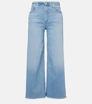 Citizens Of Humanity Lyra Cropped Wide-leg Jeans In Andante - Blue