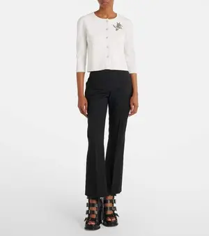Alexander McQueen Kickback Wool Flared Pants