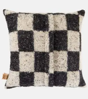 THE HOUSE OF LYRIA Ronce Checked Wool-blend Cushion