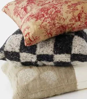 THE HOUSE OF LYRIA Ronce Checked Wool-blend Cushion