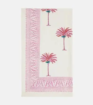 LES-OTTOMANS Printed Cotton Tablecloth - Pink