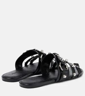 Balenciaga Leather Sandals - Black