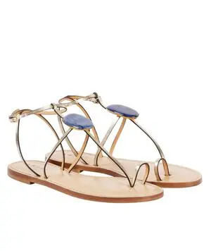 AMANU Amanu Cairo Embellished Leather Sandals