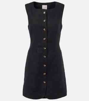 Posse Emma Mini Linen Dress - Black