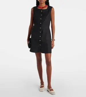 Posse Emma Mini Linen Dress - Black