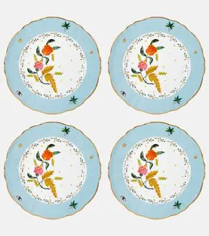 BITOSSI Fabula Profumo Set Of 4 Porcelain Dinner Plates - Multicoloured