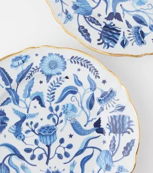 BITOSSI Marino Set Of 4 Porcelain Dinner Plates