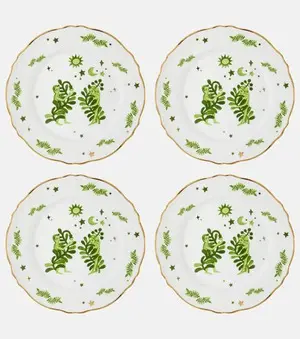 BITOSSI Eden Set Of 4 Porcelain Dinner Plates - Multicoloured
