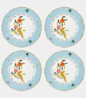 BITOSSI Fabula Profumo Set Of 4 Porcelain Dinner Plates - Multicoloured