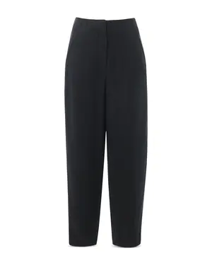 Whistles Linen Barrel Leg Trousers - Black