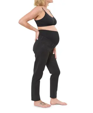 RIPE MATERNITY Hunter Over Bump Crop Jean - Black