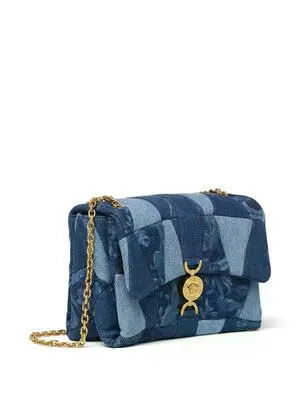 Versace Kleio Denim Quilted Shoulder Bag - Blue