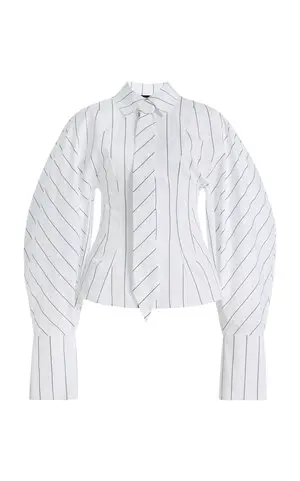 A.W.A.K.E. Mode Tie-detailed Shirt - Stripe