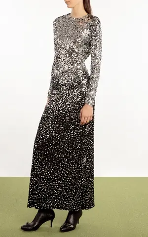 Rabanne Sequined Maxi Dress - Silver
