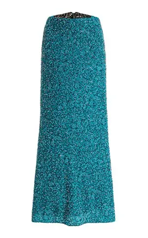Rabanne Embellished Crepe Midi Skirt