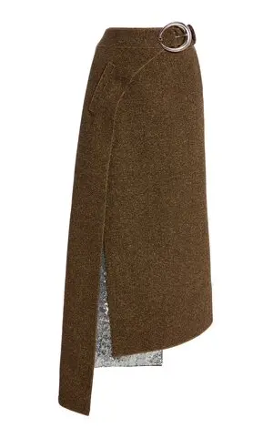Rabanne Wool-blend Maxi Wrap Skirt - Neutral