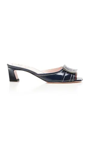 ROGER VIVIER Trompette Patent Leather Mules - Navy