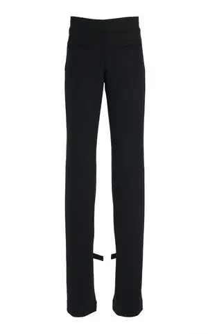 COURREGES Double Hem Polywool Trousers - Black
