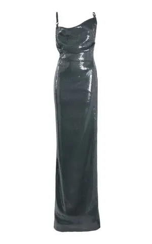 Coperni Ruched Sequin-embellished Gown