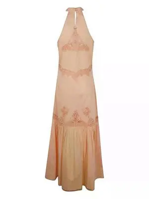 TWINSET Maxi Broderie-anglaise Halterneck Dress