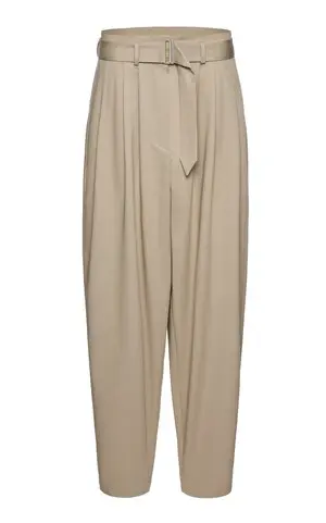 Magda Butrym High-rise Wide-leg Wool-blend Pants - Nude