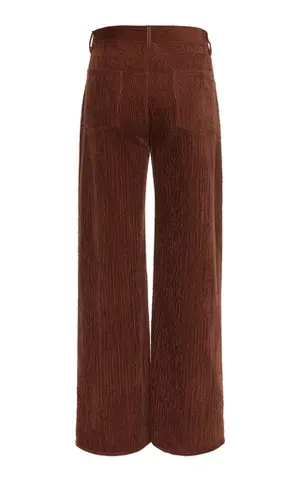 Magda Butrym High-rise Wide-leg Wool-blend Pants - Orange