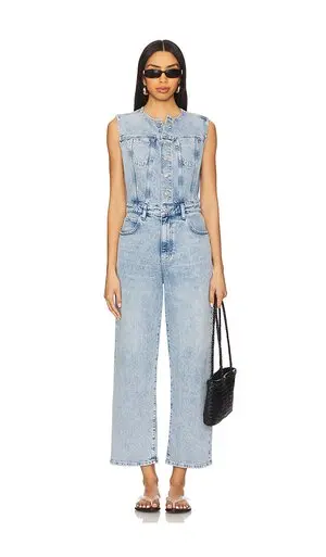 Paige Cirie Ankle Denim Jumpsuit - Blue