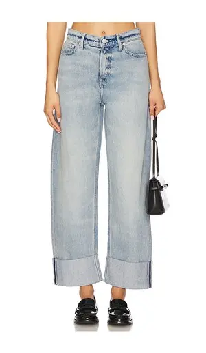 Good American Good Barrel Relaxed Jeans - Blue