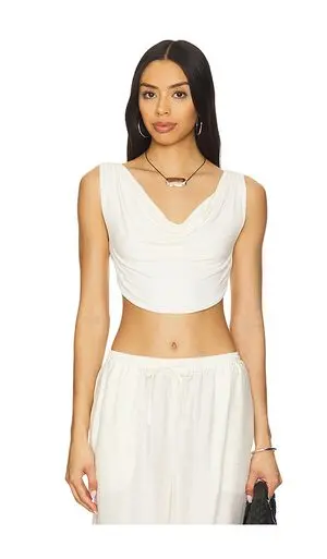 INDAH Maha Solid Cowl Neck Vest Top