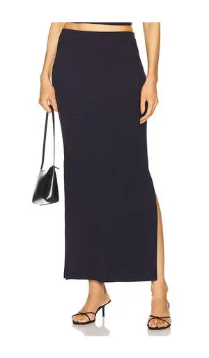 Lna Ribbed Maxi Skirt With Side Slits