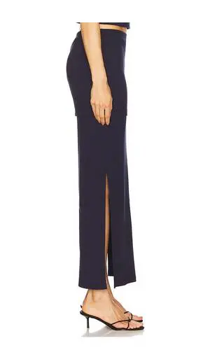 Lna Ribbed Maxi Skirt With Side Slits