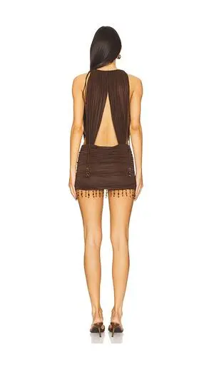 MIRROR PALAIS La Piscine Mini Dress - Brown