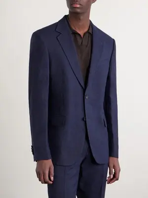 Mr P. Slim-fit Linen Suit Jacket - Blue