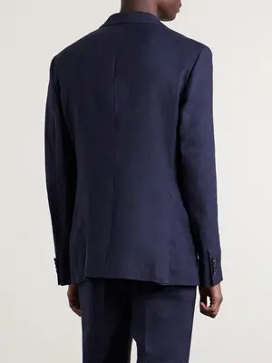 Mr P. Slim-fit Linen Suit Jacket - Blue