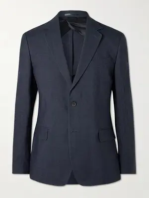 Mr P. Regular-fit Linen Suit Jacket - Blue
