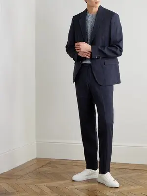 Mr P. Regular-fit Linen Suit Jacket - Blue