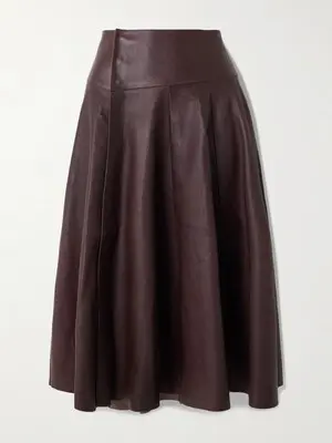 Burgundy Leather Skirts