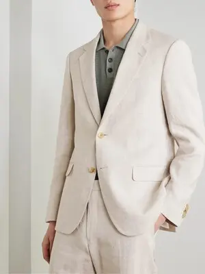 Mr P. Slim-fit Linen Suit Jacket - Neutrals