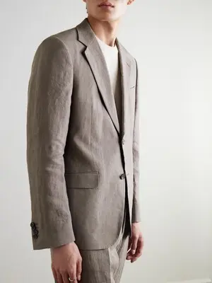 Mr P. Slim-fit Linen Suit Jacket - Gray
