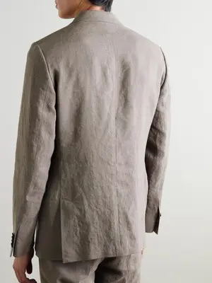 Mr P. Slim-fit Linen Suit Jacket - Gray