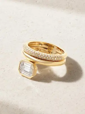 Shay Floating Bezel 18-karat Diamond Ring - Gold