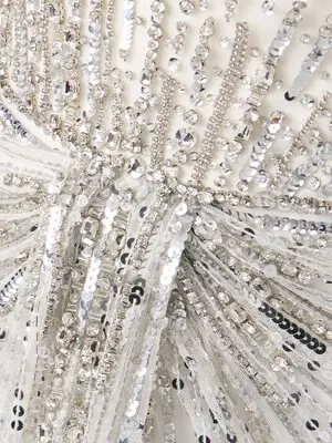 Jenny Packham Chrissy Draped Embellished Gown - Neutrals