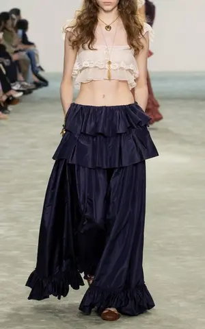 Chloé Ruffled Silk Taffeta Maxi Skirt