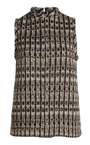 Giambattista Valli Textured Bouclé Top - Black/white