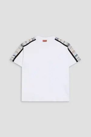 Missoni Knittrimmed Cottonjersey Tshirt - White