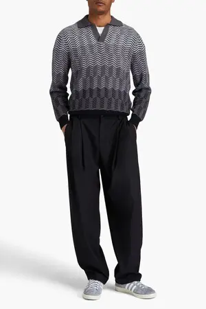 Missoni Crochet-knit Wool Polo Sweater